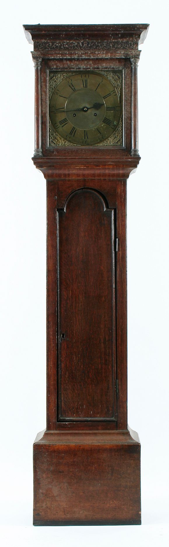 Bonhams : A mid 18th century oak-cased 8-day brass-dial longcase clock ...