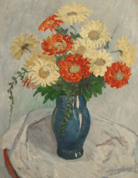 Bonhams : Stanislawa de Karlowska (Polish, 1876-1952) Autumn flowers, c ...
