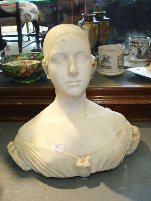 Bonhams : A 19th century marble bust of Georgiana Warner