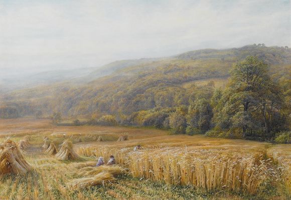 Bonhams : Edmund George Warren (British, 1834-1909) Haymaking 45.5 x 66 ...