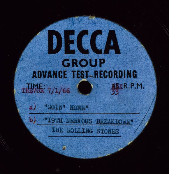 Bonhams : An acetate recording by the Rolling Stones, 1965,