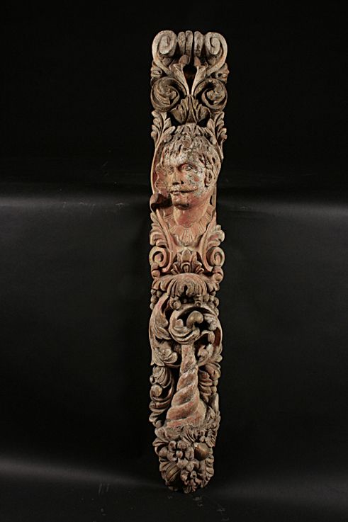 Bonhams : An 18th century carving of scrolled foliage and a gentleman