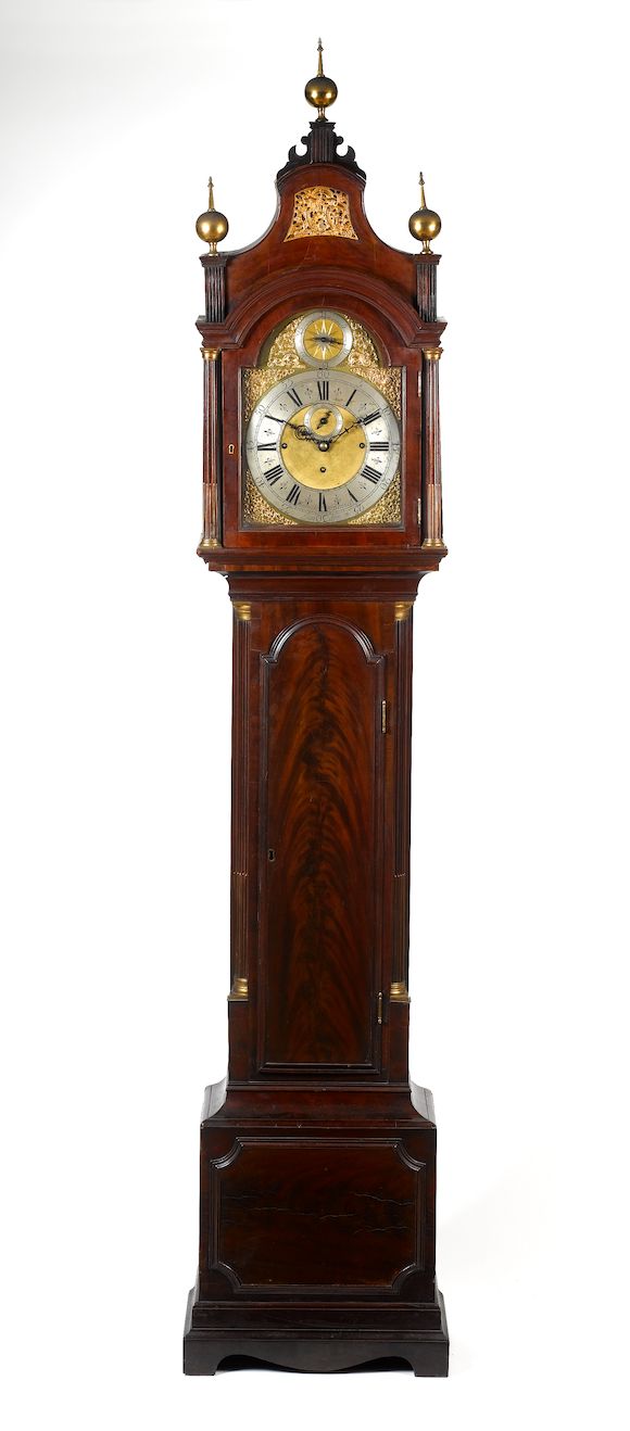 Bonhams : A quarter chiming mahogany longcase clock The dial by ...