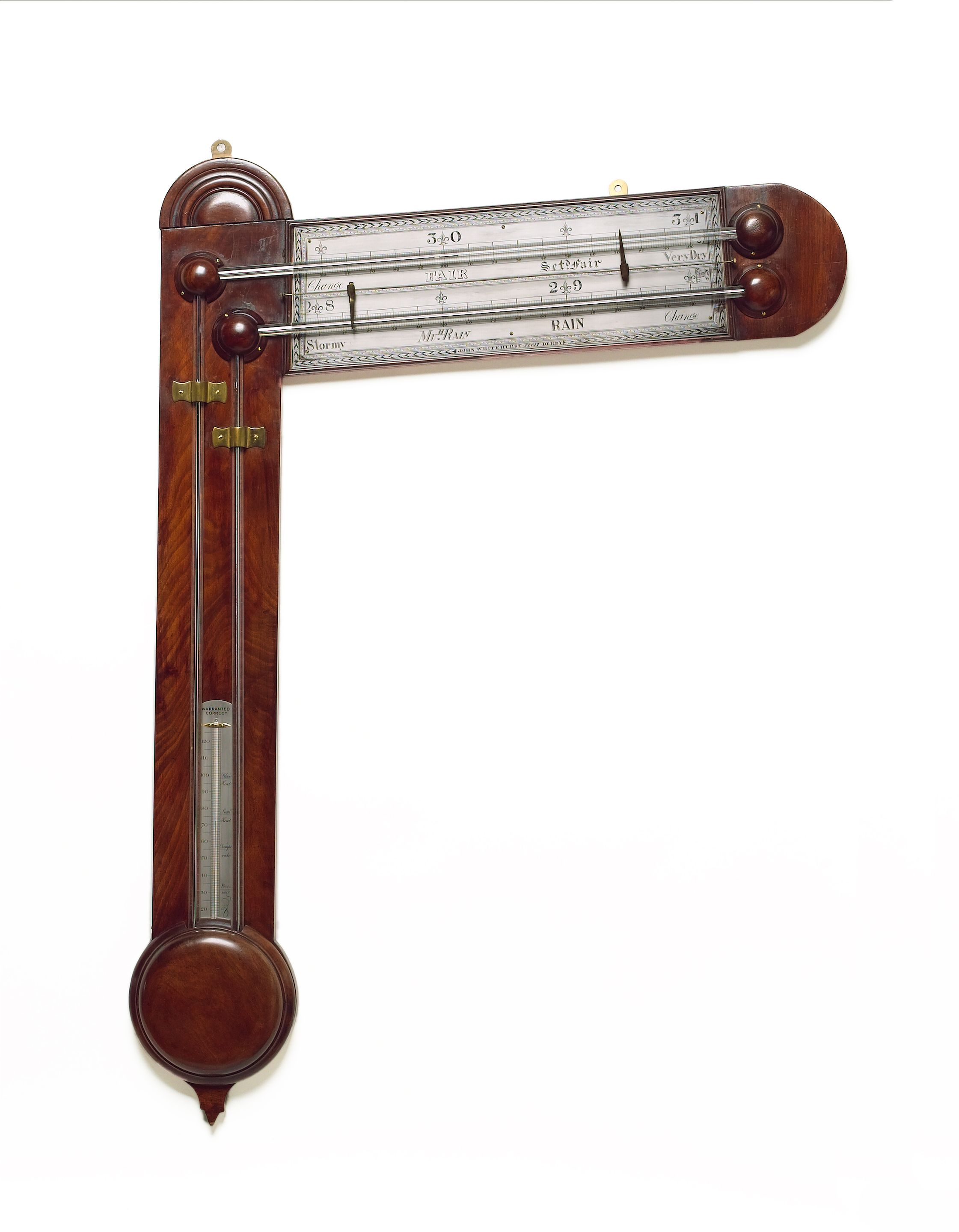 A rare early 19th century mahogany double tube angle barometer ...