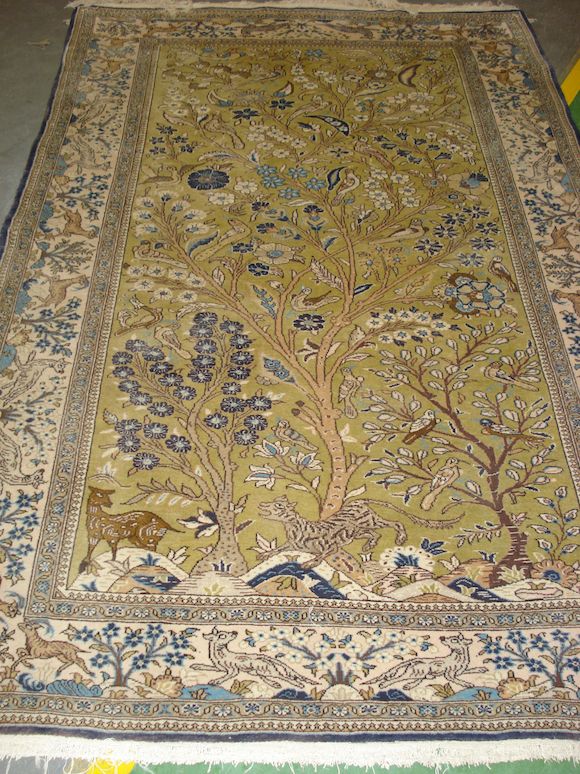 Bonhams : A Ghom rug Central Persia, 212cm x 137cm