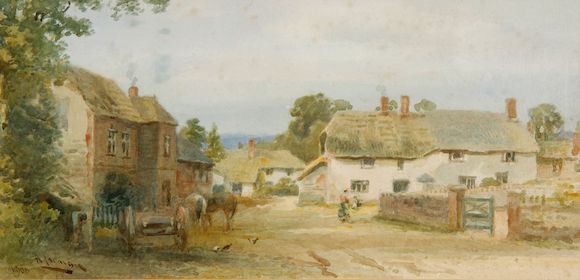 Bonhams : Alfred Leyman (British, 1856-1933) A view of Awliscombe village,