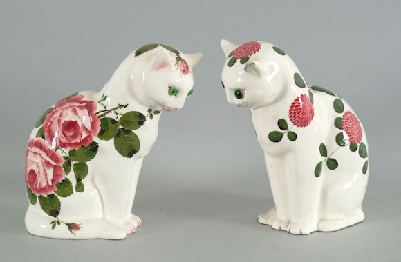 Bonhams : A Bovey Tracey Plichta model of a seated cat
