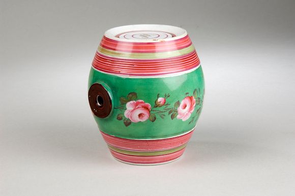 Bonhams : A William Fifield, Bristol, pearlware spirit barrel circa 1840