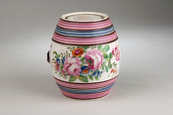 Bonhams : A William Fifield, Bristol, pearlware spirit barrel circa 1840