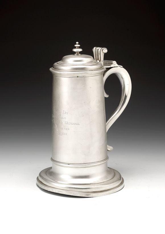 Bonhams : A George I silver flagon, by Isaac Liger, London 1714,
