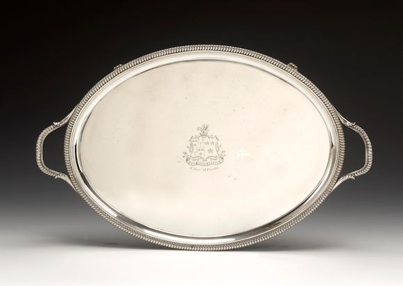 Bonhams : A George III silver two-handled tray, by Thomas Hannam & John ...
