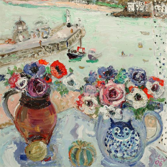 Bonhams : Linda Weir (British, born 1951) St Ives Harbour, Anenomies ...