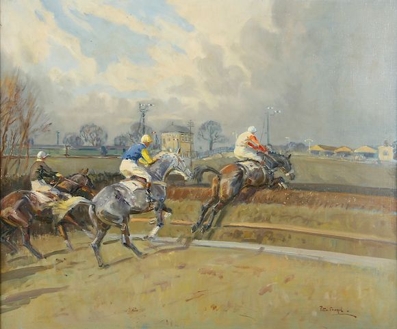 Bonhams : Peter Biegel (1913-1988) 'Sandown Park, Station fence'