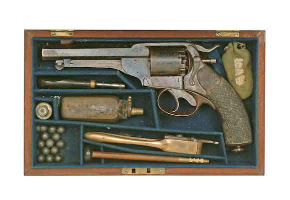 Bonhams : A Cased 50-Bore Kerr Patent Five-Shot Double-Action ...