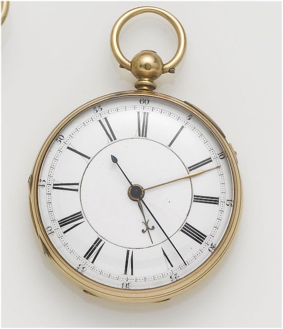Bonhams : Jonathan Blackhurst. An 18ct gold open faced chronograph ...