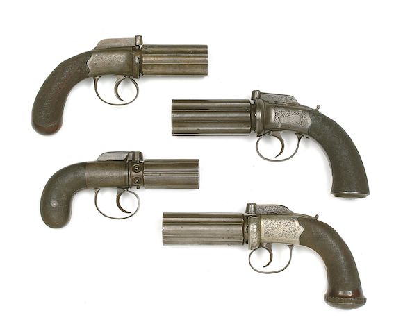 Bonhams : Two 120-Bore Percussion Pepperbox Revolvers