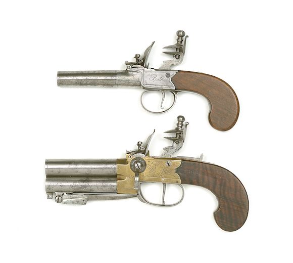 Bonhams : A 60-Bore Flintlock Box-Lock Pocket Pistol, And Another Of 54 ...