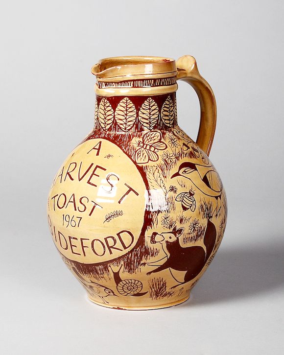 Bonhams : A Harvest Toast jug by Harry Juniper, dated 1967,