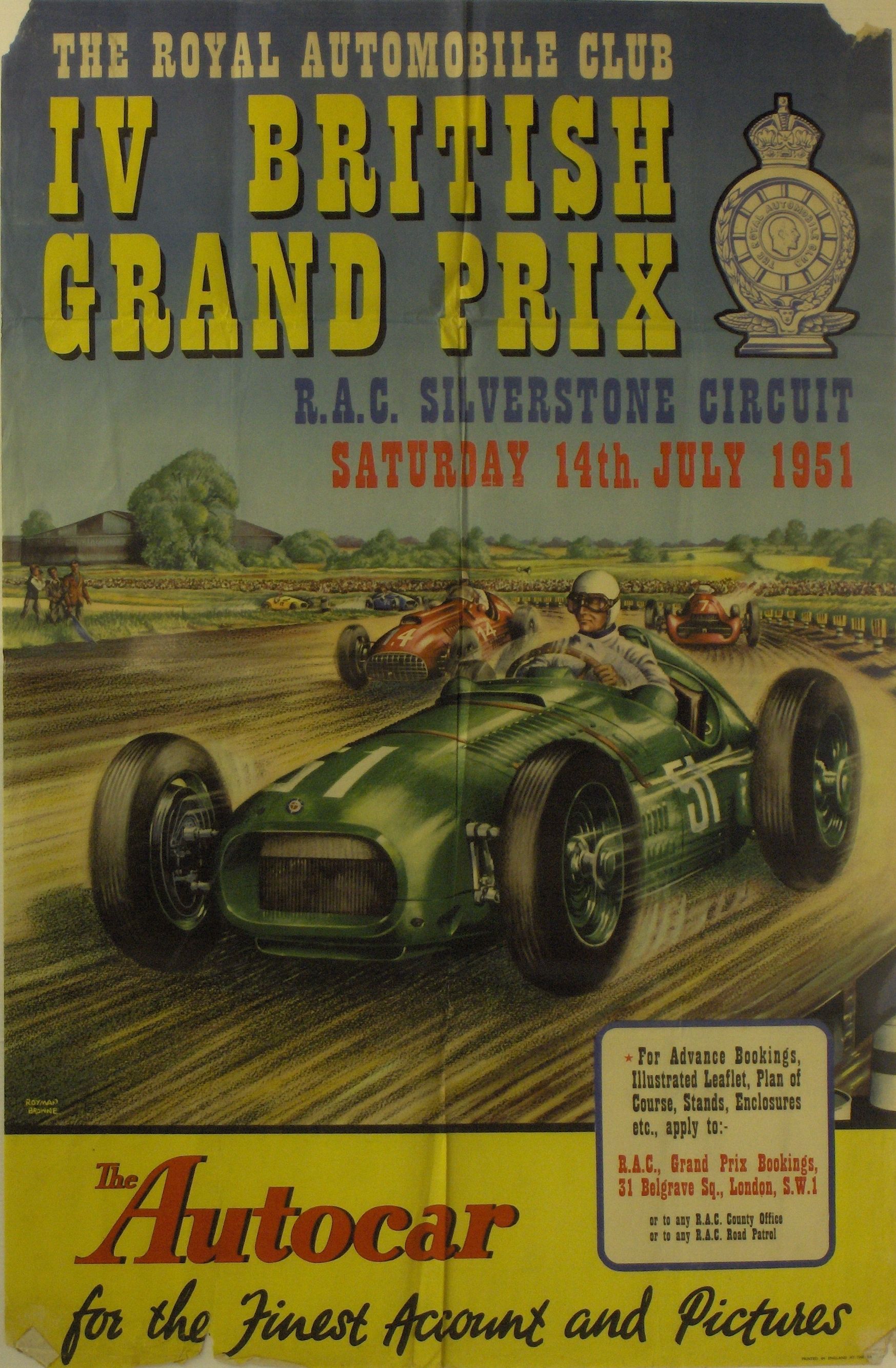 Bonhams Cars : 1951 Grand Prix poster,