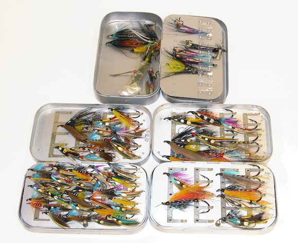 Bonhams : Three Wheatley alloy clip fly boxes