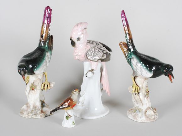 Bonhams : A pair of German models of birds and two others Late 19th Century