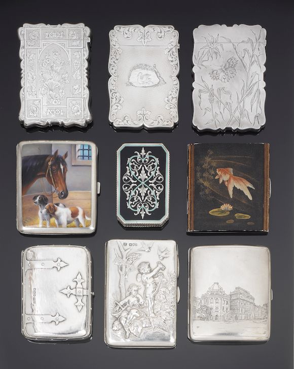 Bonhams : A stylish Edwardian silver cigarette case, by James Dixon ...