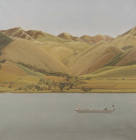 Bonhams : Winifred Knights (British, 1899-1947) Tranquil lake landscape ...