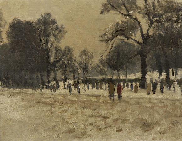 Bonhams : Robert Buhler (British, 1916-1989) Hyde Park in winter,