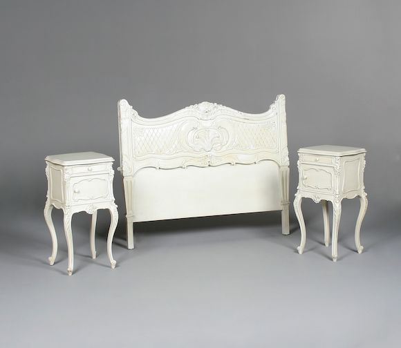 Bonhams : A Continental style painted bed head