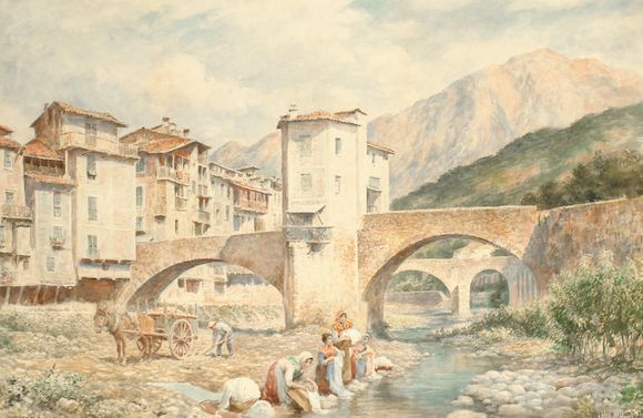 Bonhams : Arthur Trevor Haddon (British, 1864-1941) Figures washing on ...