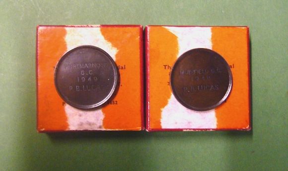 Bonhams : A pair of bronze English Golf Union International Team medals
