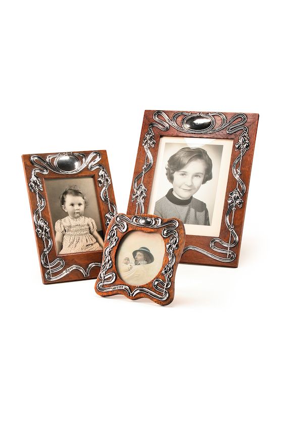 Bonhams : A set of three Art Nouveau silver mounted photograph frames ...