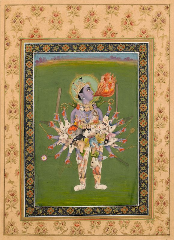 Bonhams : Arjuna's cosmic vision of Krishna, Krishna standing facing ...
