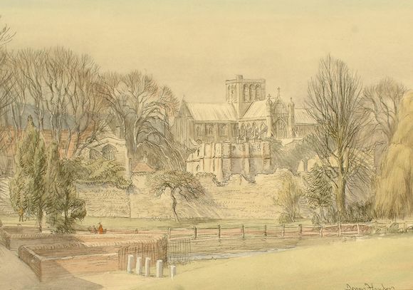 Bonhams : Dennis Flanders (British, born 1915) Winchester Cathedral