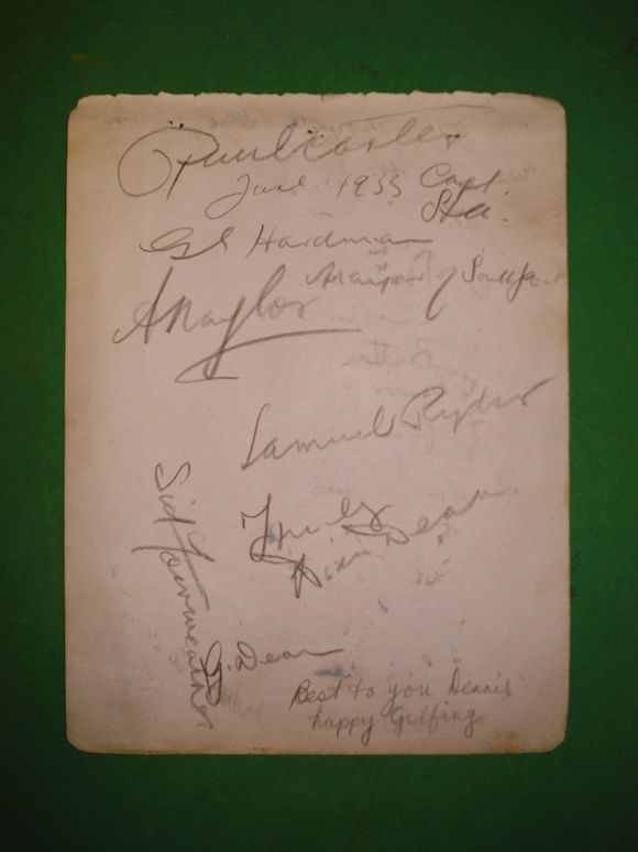 Bonhams : An original Samuel Ryder autograph circa 1937