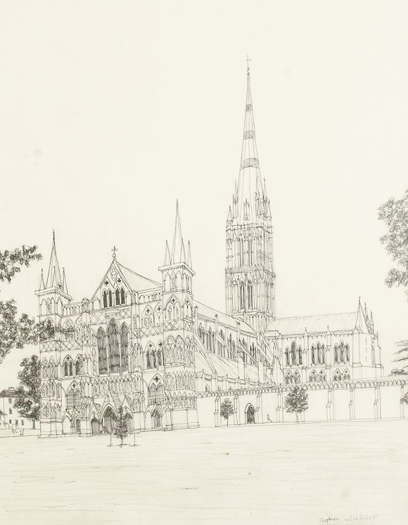 Bonhams : Stephen Wiltshire (British, born 1974) Salisbury Cathedral 52 ...