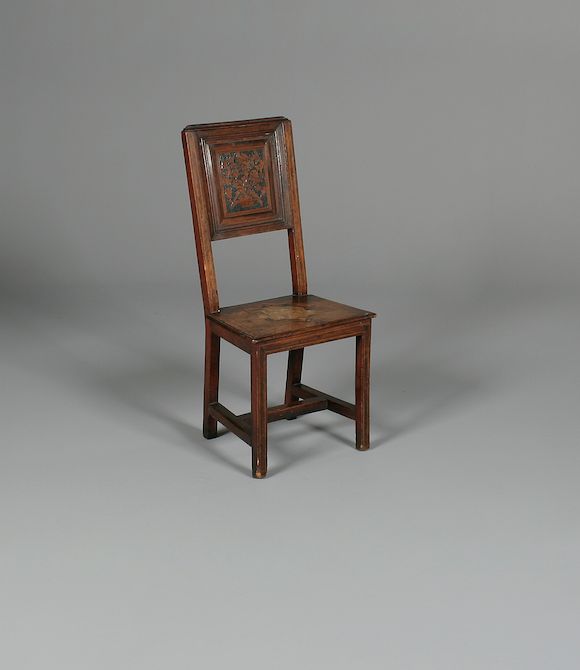 Bonhams : A 19th century Italian walnut and parquetry chair