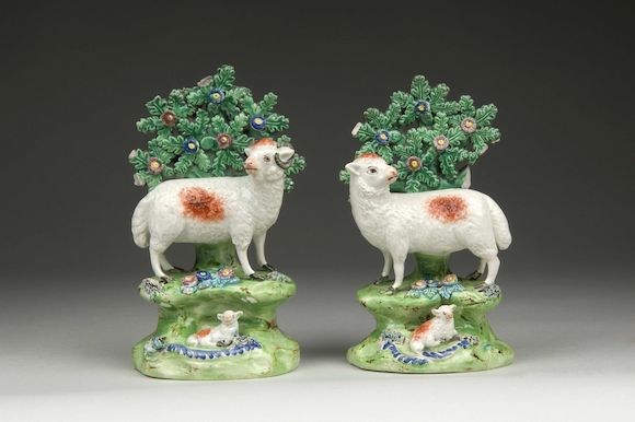 Bonhams : A pair of Walton models of sheep