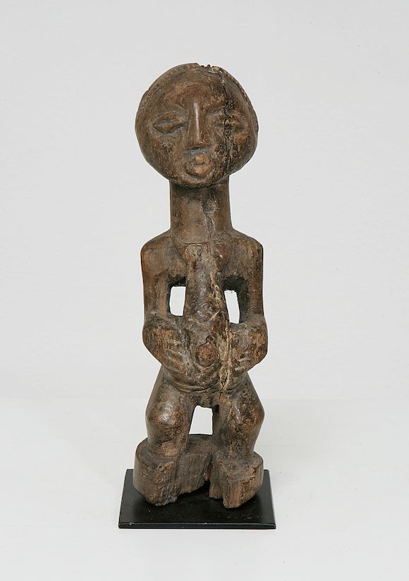 Bonhams : A wood female figure,