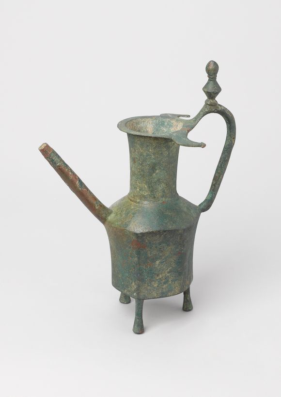 Bonhams : A large Tulunid/ Fatimid bronze Ewer Egypt, 9th/ 10th Century
