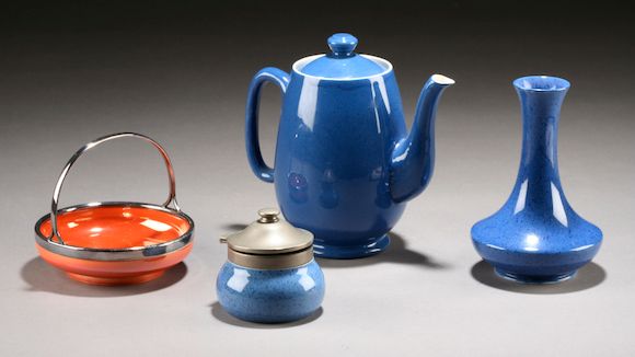 Bonhams : A group of Moorcroft 'Powder Blue' wares