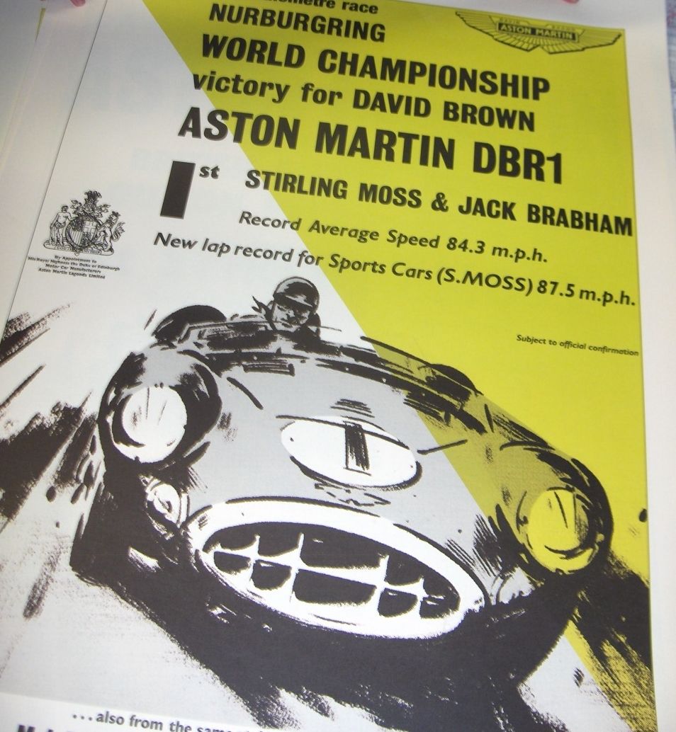 Bonhams Cars : A set of four Aston Martin reproduction posters,