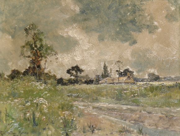 Bonhams : Robert William Arthur Rouse (British, -1927) Farm in an open ...