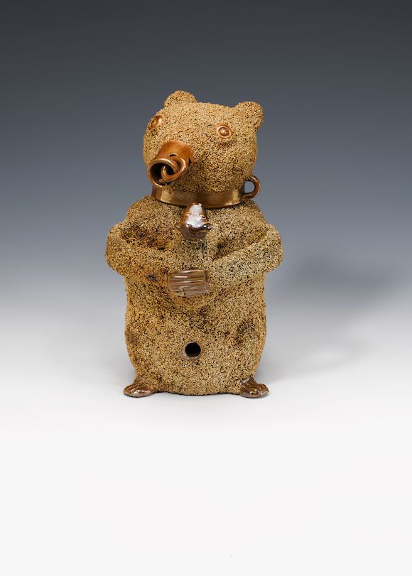 Bonhams : A good Nottingham stoneware bear jug and cover mid 18th century