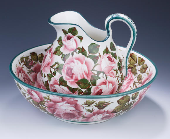 Bonhams Cabbage Roses A Wemyss Ewer And Basin