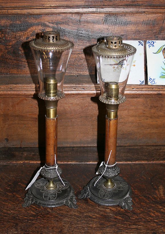 Bonhams : A pair of 19th century French brass, iron and leather spring ...