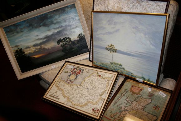 Bonhams : Robert Modern a hand coloured print of Scotland together with ...