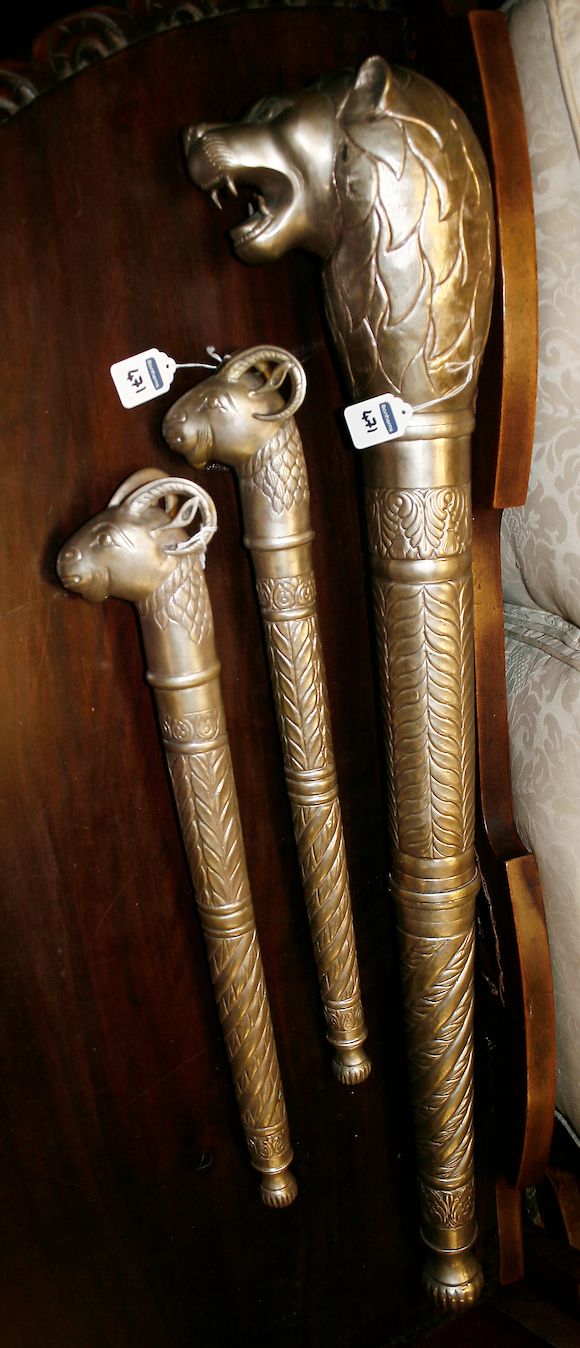 Bonhams : A pair of 20th century Egyptian staffs