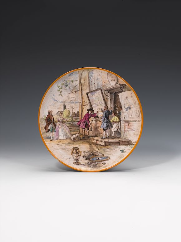 Bonhams : An interesting Minton tazza by Emile Lessore dated 1858