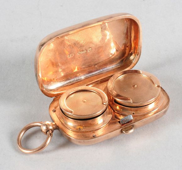 Bonhams : A 9 carat gold Sovereign and Half Sovereign case 1891,